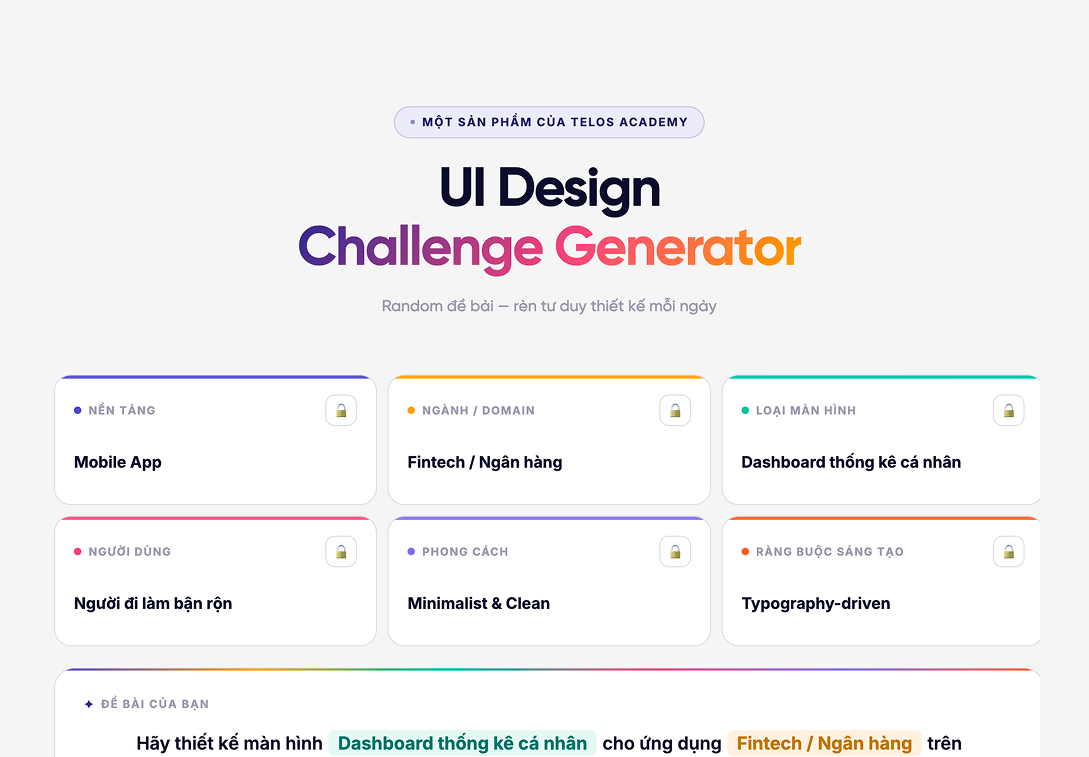 UI Daily Challenge Generator - TELOS Academy
